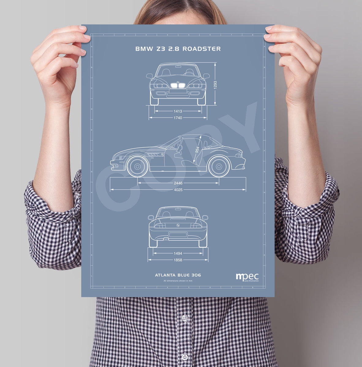 BMW Z3 Technical Illustration Car Posters – mpecautoillustration