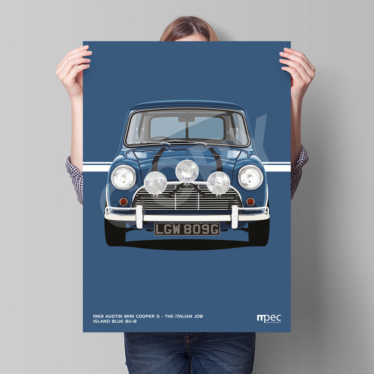 Illustration The Italian Job 1969 Austin Mini Cooper S - Blue ...