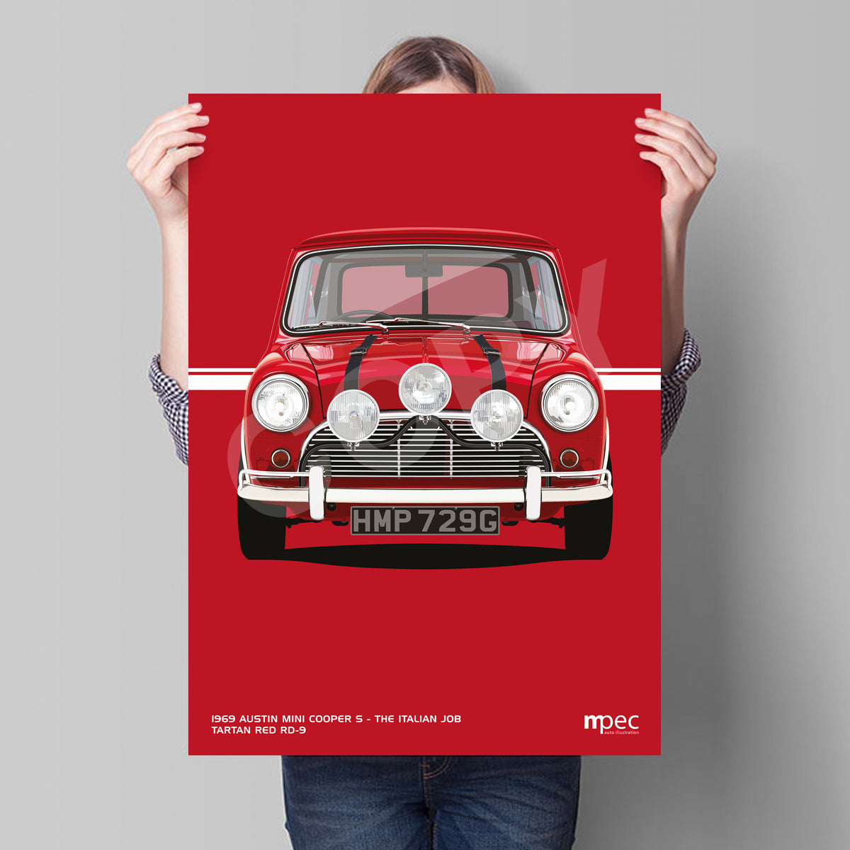 The Italian Job 1969 Austin Mini Cooper S Poster - Red ...