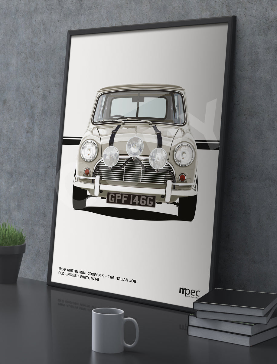 Illustration The Italian Job 1969 Austin Mini Cooper S - White ...